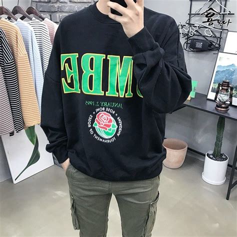 용된다 넘버 레터링 프린팅 오버핏 남자 맨투맨 남자