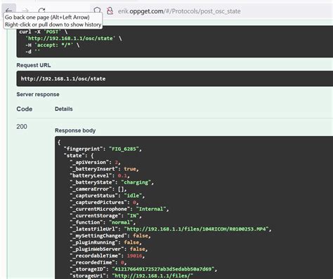 test out real api commands online api usage camera 360 developer