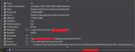 How To Fix Login Failed For User When Manipulating Sql Database In Azure From A Net Core