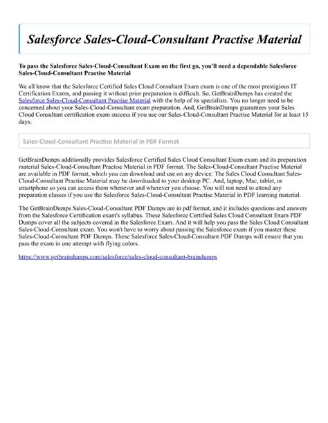 Ppt Salesforce Sales Cloud Consultant Practise Material Powerpoint Presentation Id 11529302