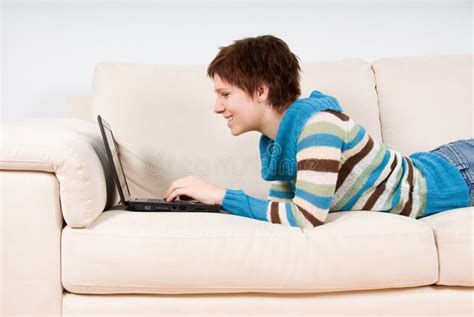 Laptop Time Stock Photo Image Of Attractive Wireless