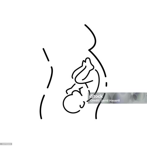 임신 개념 아이콘입니다 임산부 아이디어 얇은 선 그림 초음파 임신 의료 모니터링 벡터 격리 윤곽선 그리기 편집 가능한 획 아기에 대한 스톡 벡터 아트 및 기타 이미지