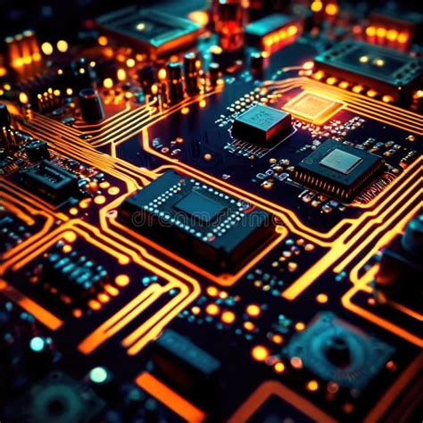 Computer Circuit Board Intricate Electronic Technology For Cpu Processor Stock Illustration