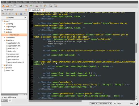 CFML In GEdit The Ubuntu Text Editor Times New Rohan