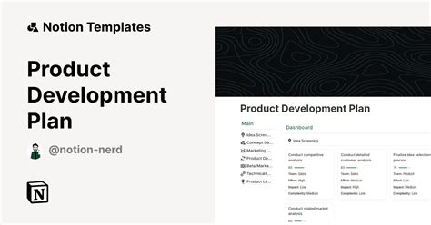 Product Development Plan Template Notion Marketplace