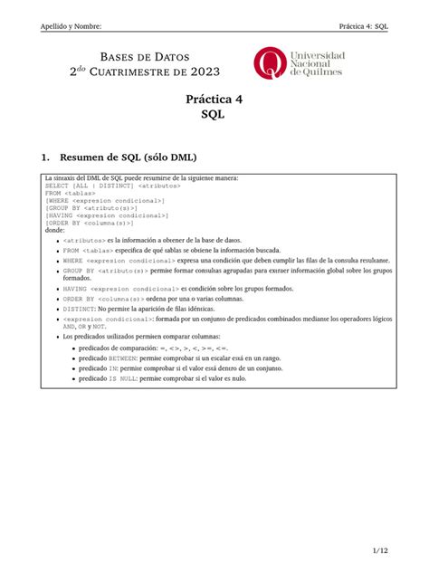 Practica Sql Pdf Sql Ciencias De La Información