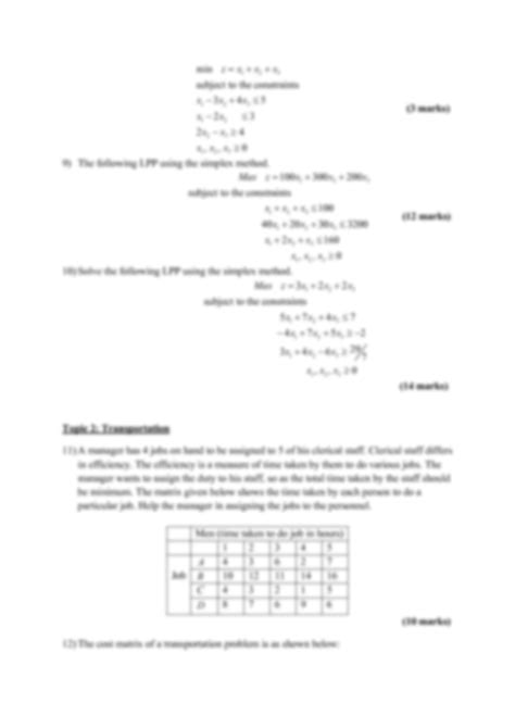 Solution Revision Questions Linear Programming Studypool