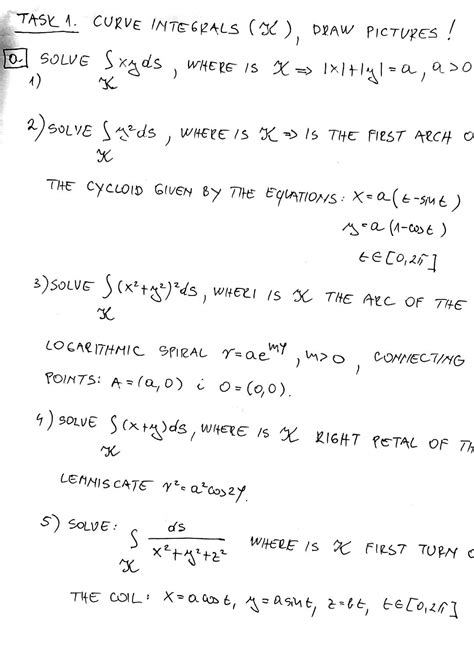 Solved TASK CURVE INTEGRALS IT DRAW PICTURES SOLVE Chegg