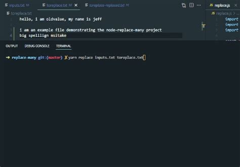 github arxpw node replace many find and replace many strings at once