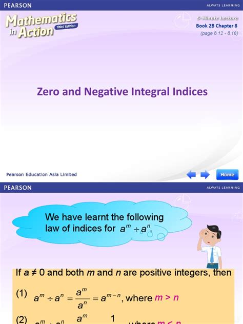 Zero And Negative Integral Indices Pdf Mathematics Numbers