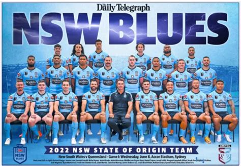 State Of Origin Nsw Blues Team Photo Nrl Rugbypremiers Book Qld