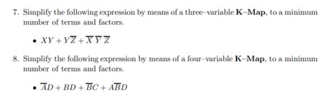 Solved 7 Simplify The Following Expression By Means Of A Chegg Com