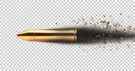 Golden Bullet In Motion With Dynamic Exploding Debris Premium Ai Generated Psd