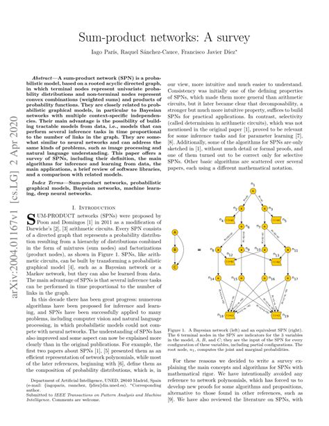 PDF Sum Product Networks A Survey