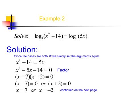 Logarithmic Function Equation And Inequality PPSX