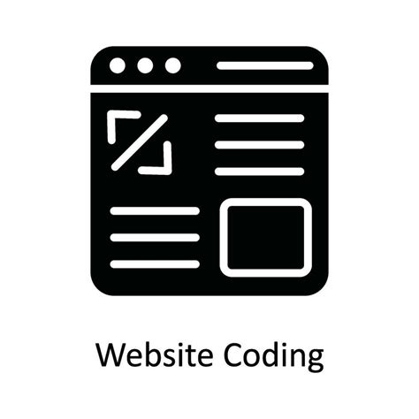 Website Coding Vector Solid Icon Design Illustration Cyber Security Symbol On White Background