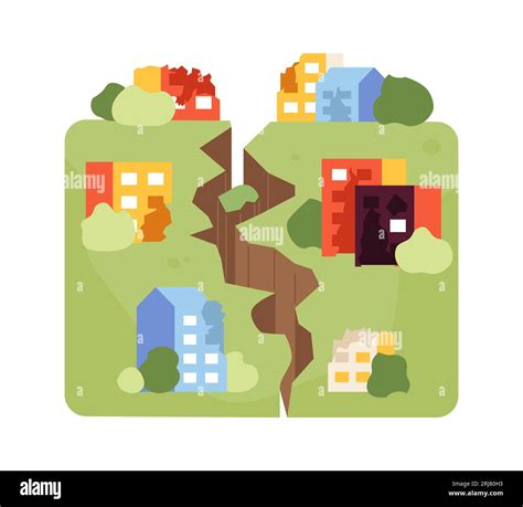 Earthquake Flat Concept Vector Spot Illustration Stock Vector Image
