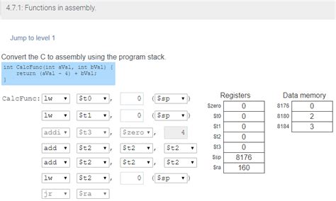 Solved Functions In Assembly Jump To Level Convert Chegg