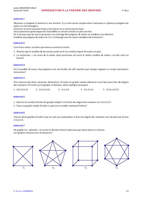 Introduction A La Theorie Des Graphes Exercices Non Corriges Pdfcoffee Com