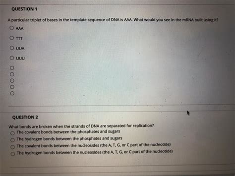Solved Question 1 A Particular Triplet Of Bases In The