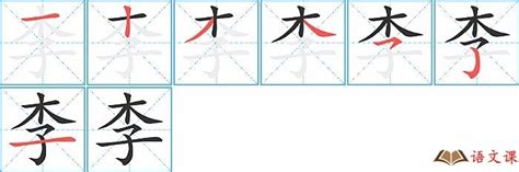 李的笔顺 李字的笔画顺序查询 怎么写 总笔划数是多少