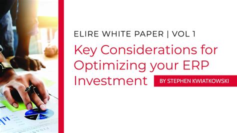 White Paper Erp Optimization — Elire Consulting