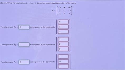 Solved points Find the eigenvalues λ