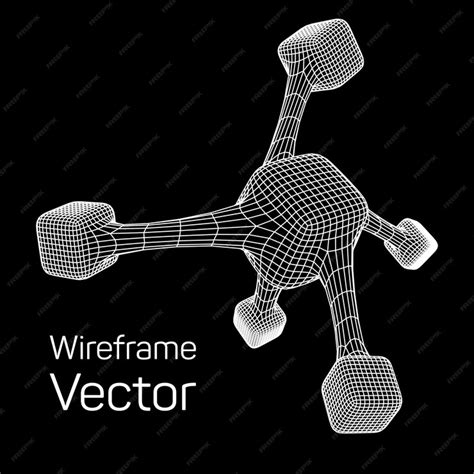 Premium Vector Wireframe Mesh Molecule Connection Structure Low Poly