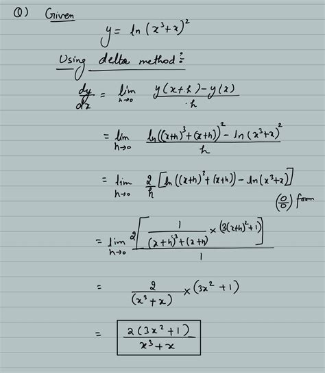 Solved 2 15pointsuse The Delta Method To Find Dydx For Yinx3x