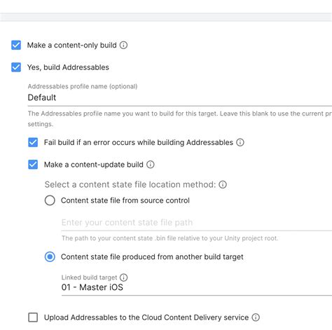 Content Update Builds Fail On Unity Cloud Build What Is The Right Workflow Unity Engine