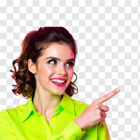 A Beautiful Young Girl Finger Pointing Woman Pointing Woman Pointing