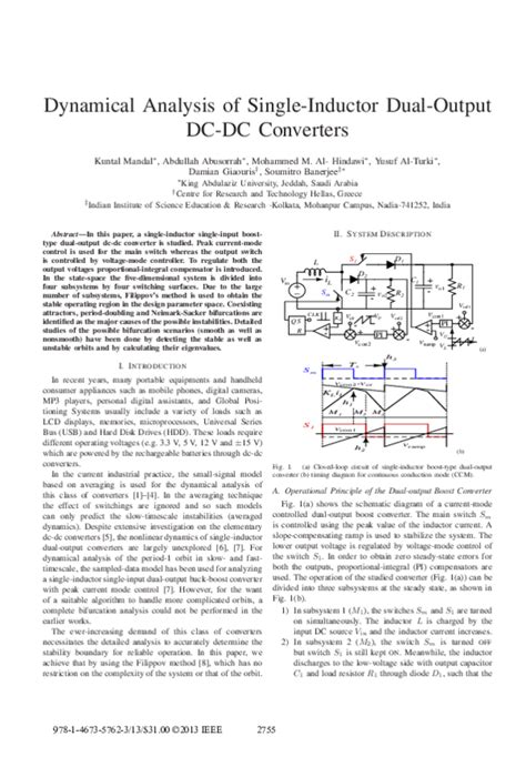 Pdf Dynamical Analysis Of Single Inductor Dual Output Dc Dc Converters
