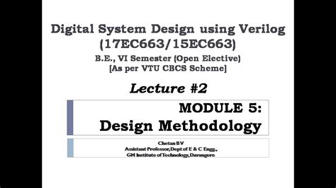 Digital System Design Using Verilog Dsdv Module 5 Design