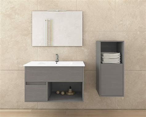 ΕΠΙΠΛΟ ΜΠΑΝΙΟΥ Drop Sorrento 75 Cement ΜΕ ΒΑΣΗ ΝΙΠΤΗΡΑ ΚΑΘΡΕΦΤΗ ΚΑΙ ΣΤΗΛΗ 5pso075cw