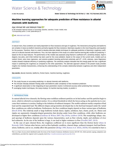 Pdf Machine Learning Approaches For Adequate Prediction Of Flow