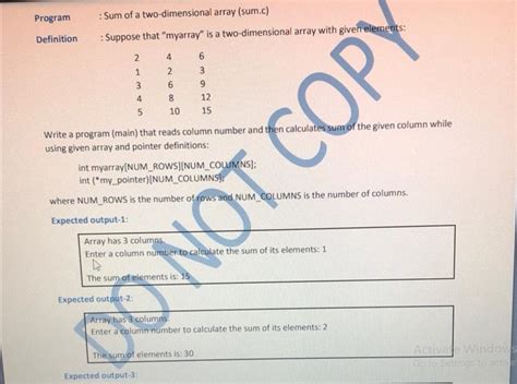 Solved Program Sum Of A Two Dimensional Array Sumc