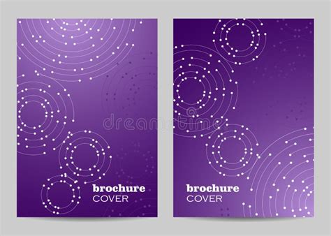 Brochure Template Layout Design Geometric Pattern With Connected Lines And Dots Stock Vector
