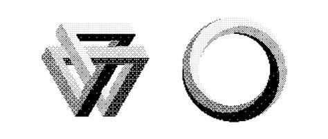 비트맵 불가능한 모양 집합입니다 하프톤 언리얼 오브젝트 컬렉션을 디더링합니다 검은 질감의 삼각형 원 배너 포스터 전단지에 대 한 사각형 요소 픽셀화된 3d 래스터 효과 번들