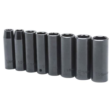 Crescent 8 Pcs 1 2 Drive 6 Pt Deep Impact Socket Set