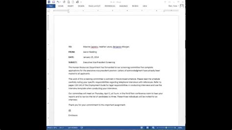 Memo Formatting Youtube
