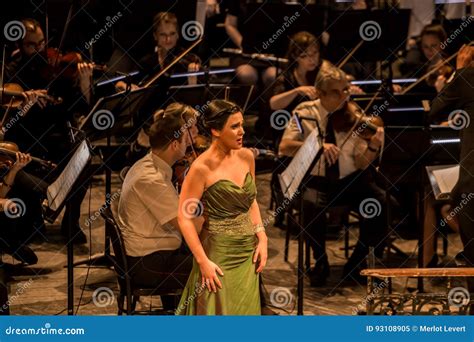Young Opera Singer Performing Aria At National Theater In Belgrade