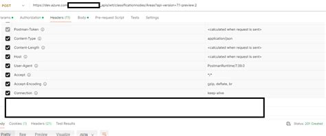 Error Using Azure Devops Rest Api And Classificationnodes Stack Overflow
