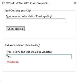 Spell Checking Simple Wpf Textboxes Tx Spell Net For Wpf