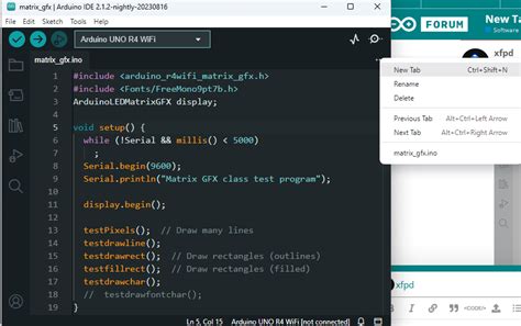 New Tab Command First Invocation Does Nothing Ide 2x Arduino Forum