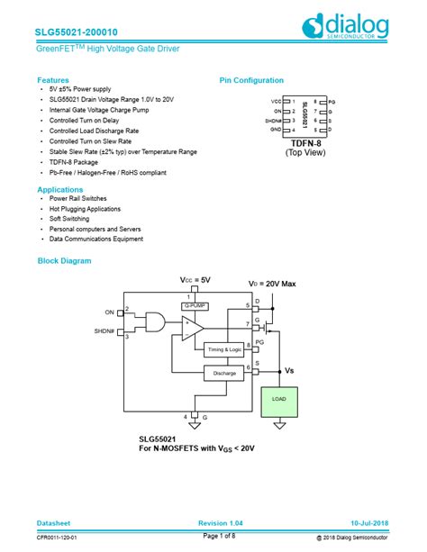SLG Datasheet SLG DialogSemiconductor Pdf High Voltage Gate Driver SLG Datasheet SLG DialogSemiconductor Pdf High Voltage Gate Driver