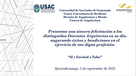 ¡feliz DÍa A Todos Nuestros Arquitectos Arquitectura Cunoc