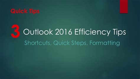 Outlook Efficiency Quick Tips QuadExcel Com
