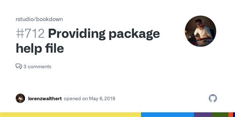 Providing Package Help File Issue 712 Rstudio Bookdown GitHub