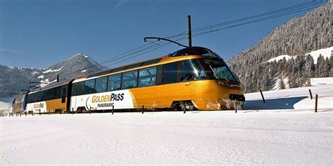 The Goldenpass Line Gstaad To Montreux In Winter