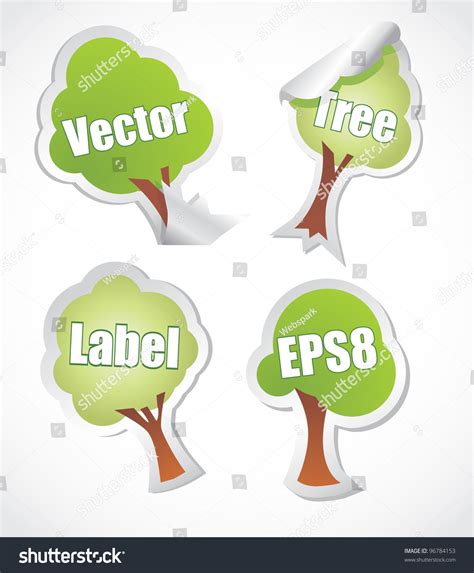 Vector Tree Label Set Stock Vector Royalty Free 96784153 Shutterstock